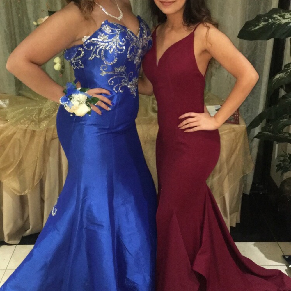 Burgundy Red Mermaid Prom Dress - Gem